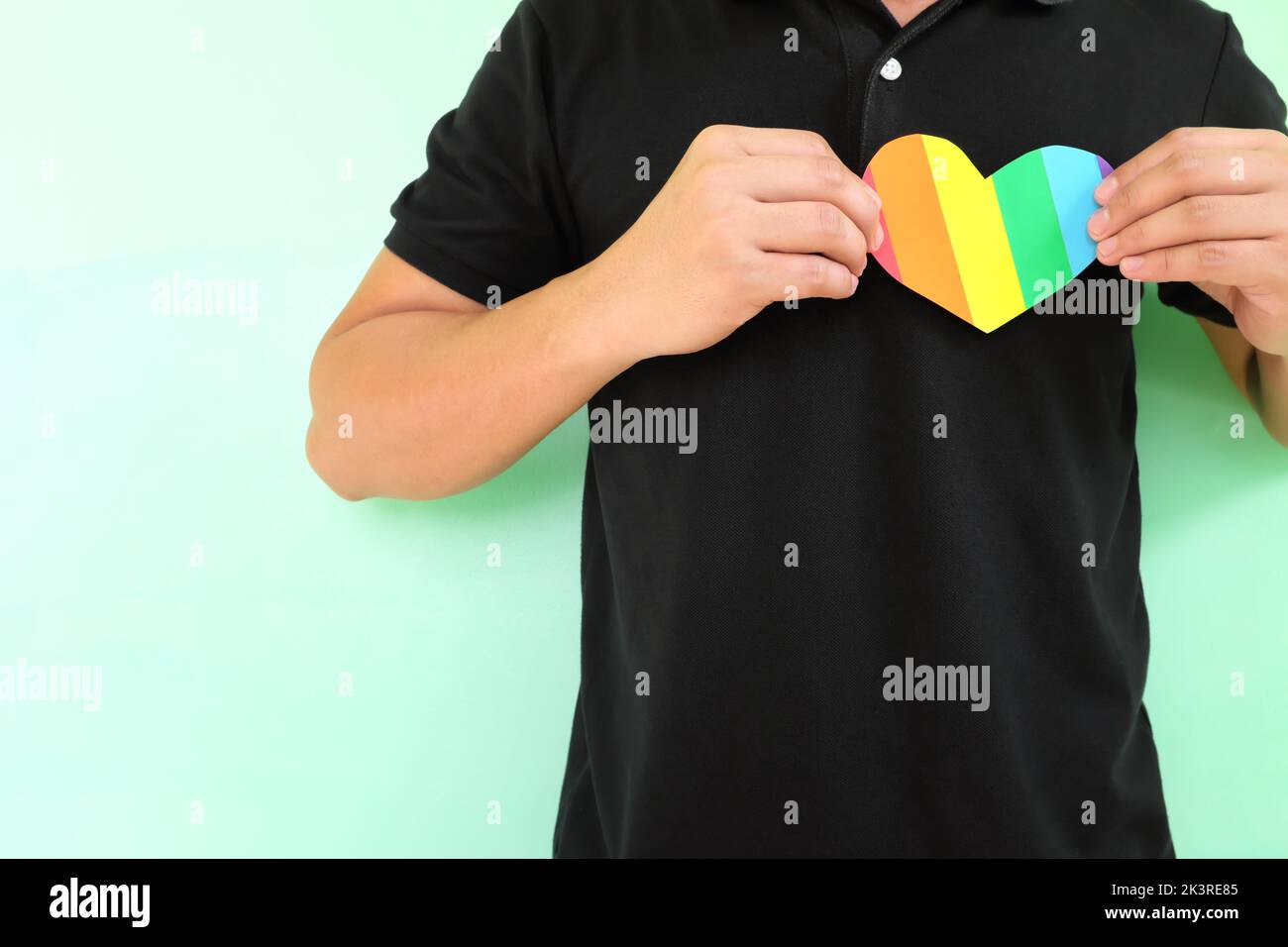 LGBT or LGBTQ love, support and acceptance concept. Young asian man ...