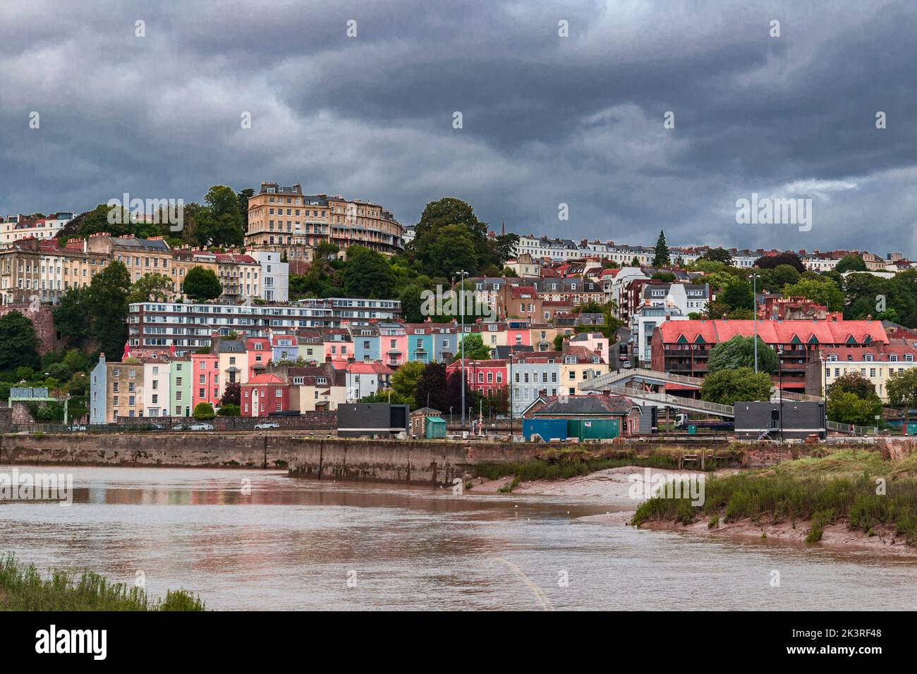 Bristol colored houses on the bank of the river Avon are a big tourist ...