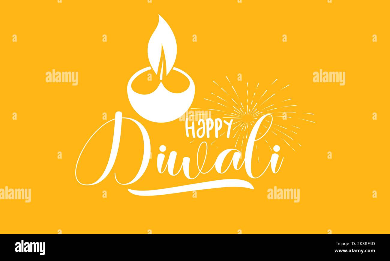 Calligraphy letter design concept of Happy Diwali/Deepavali with light ...