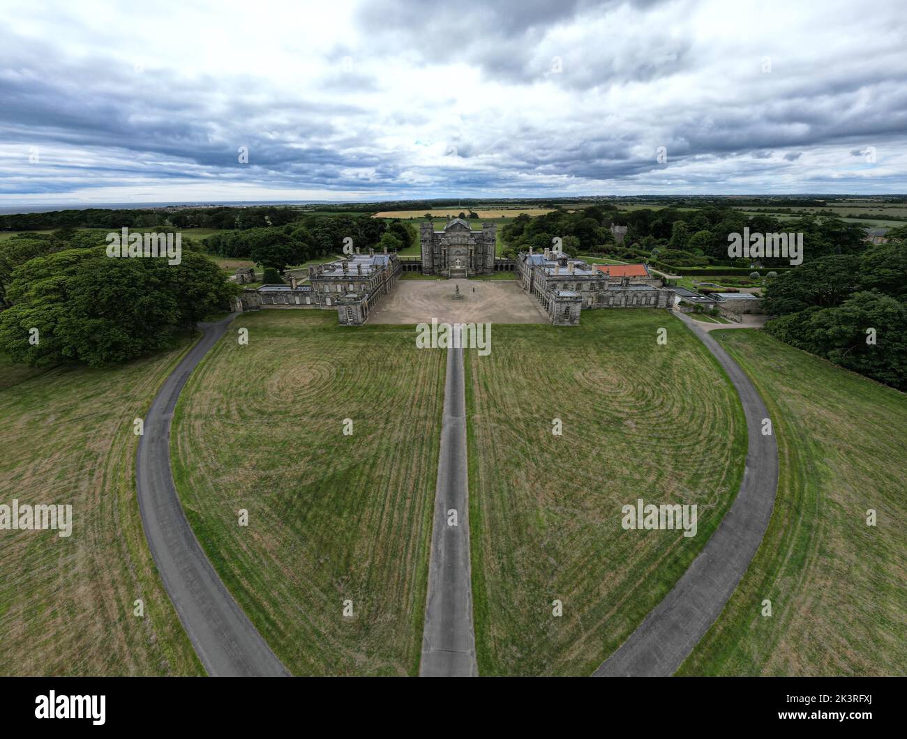 An aerial view of the Seaton Delaval Hall in Northumberland Stock Photo ...