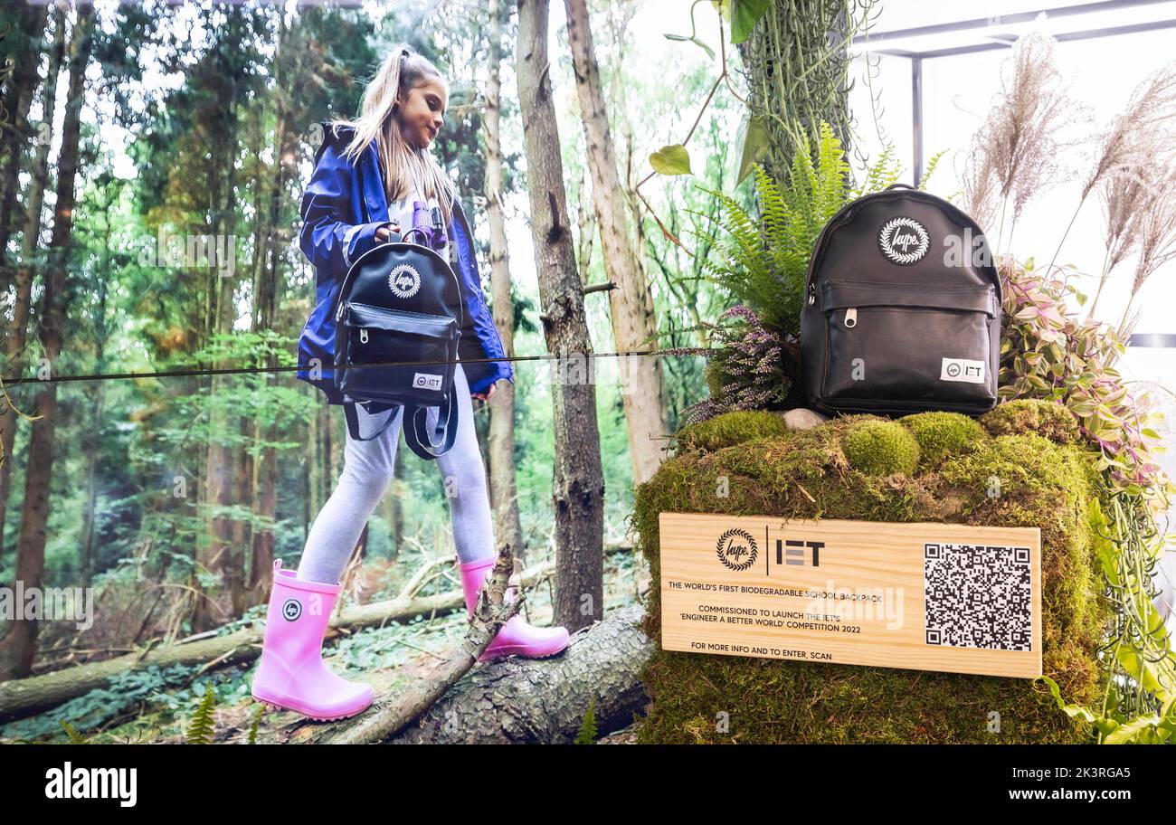 EDITORIAL USE ONLY The world's first biodegradable school backpack ...