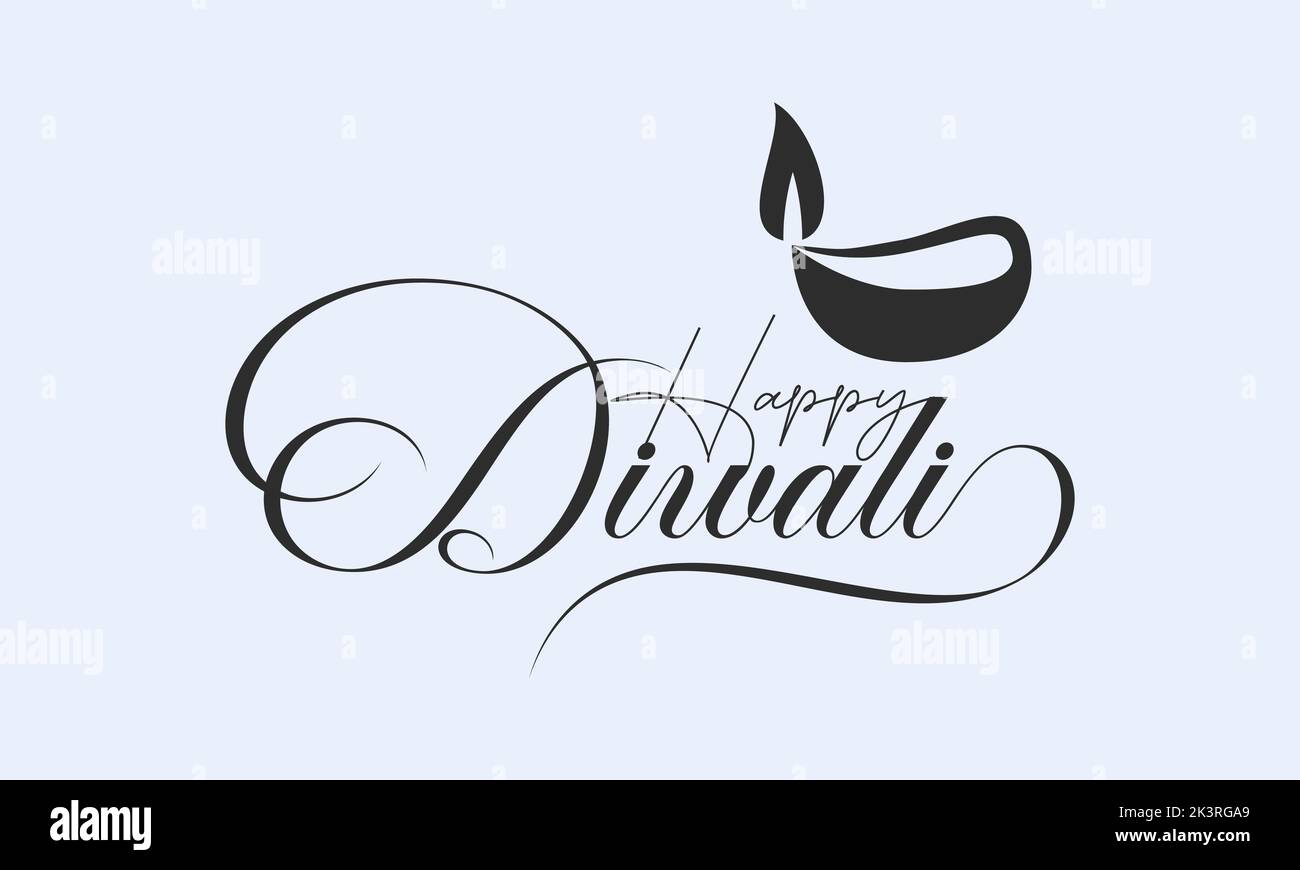 Happy Diwali/Deepavali Calligraphy letter design concept. Festival ...