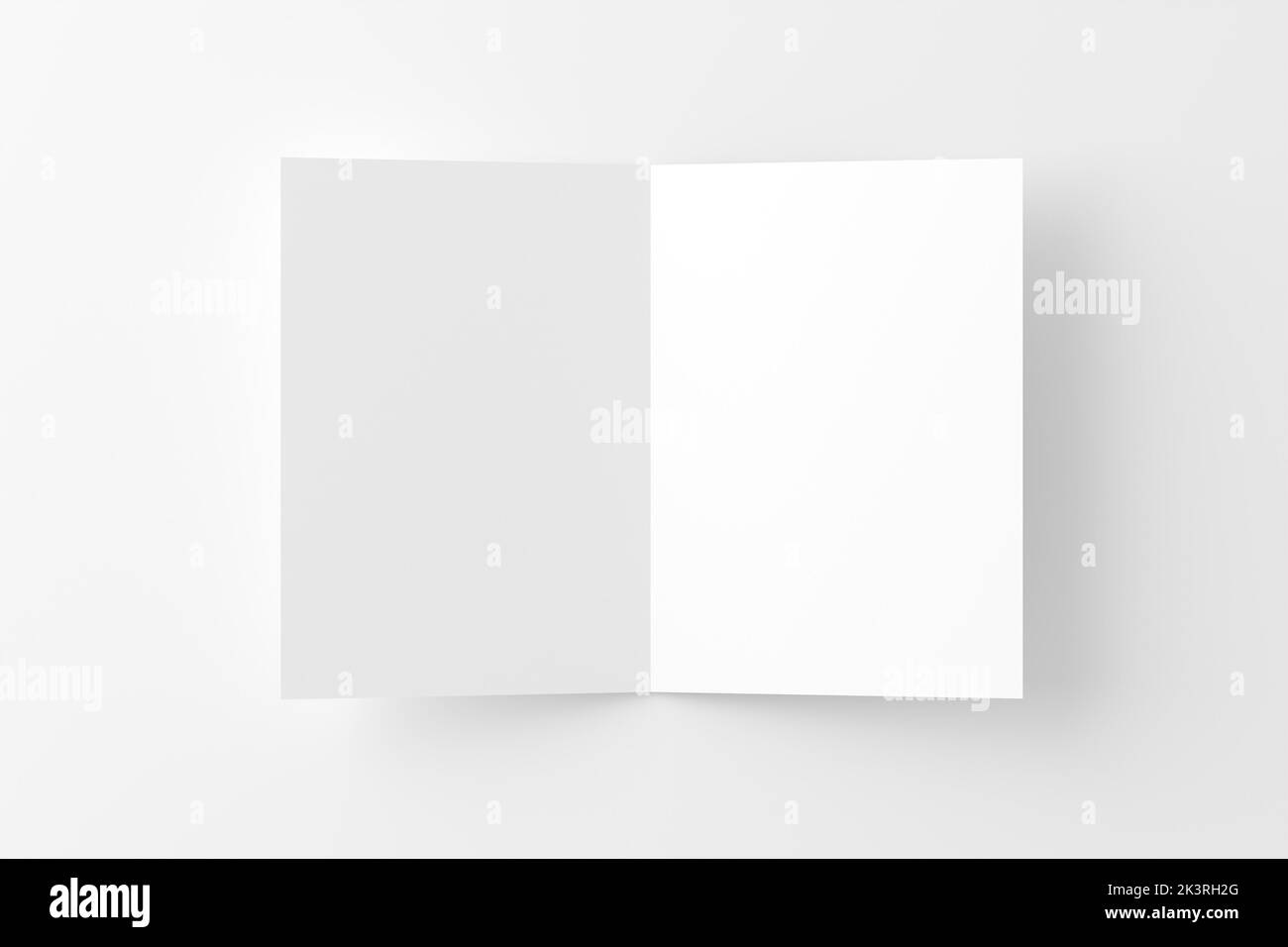 A4 A5 Folded Invitation Card With Envelope 3D Rendering White Blank ...