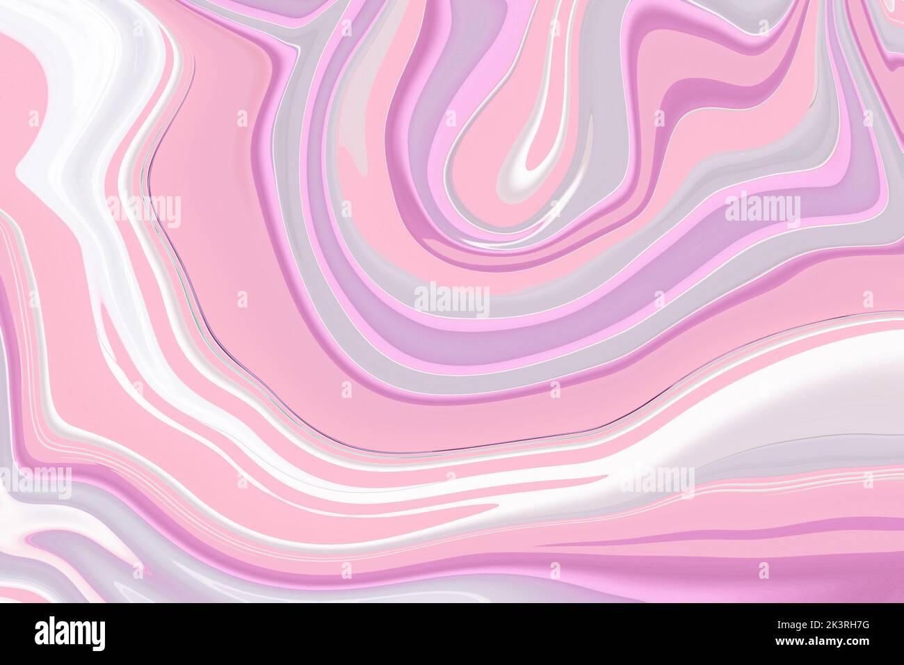 Pastel pink abstract composition. Moving colorful lines, modern trendy ...
