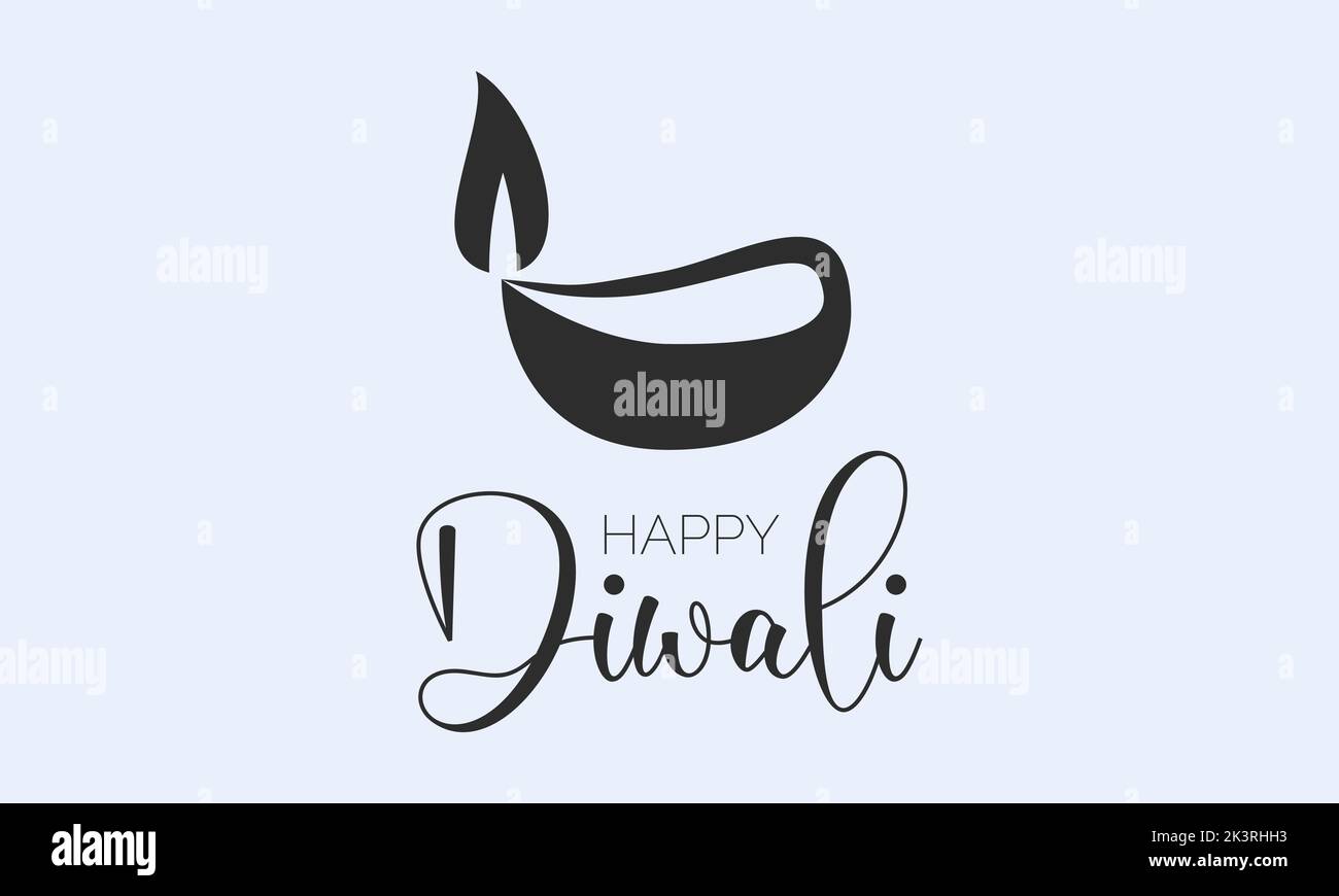 Calligraphy letter design concept of Happy Diwali/Deepavali with light ...
