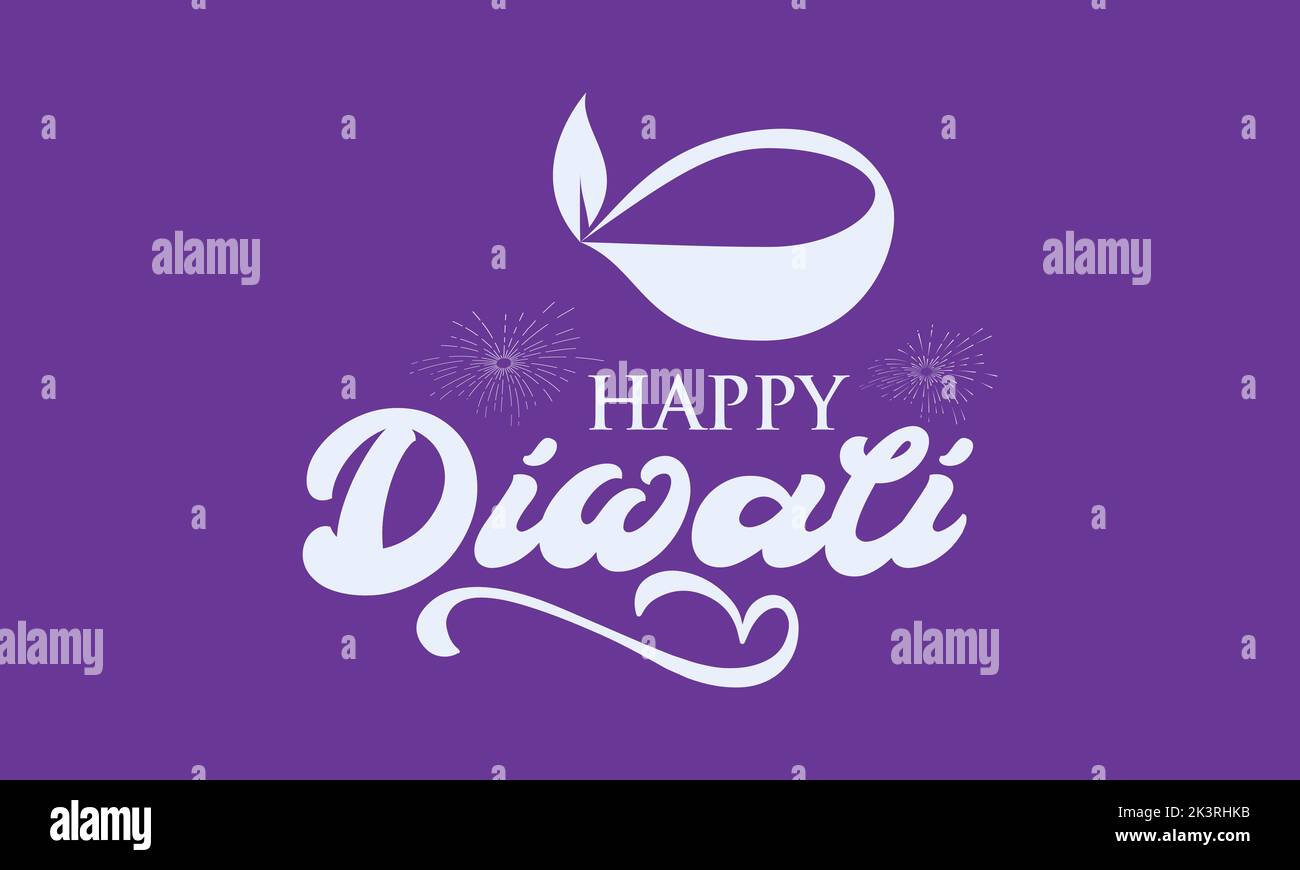 Calligraphy letter design concept of Happy Diwali/Deepavali with light ...