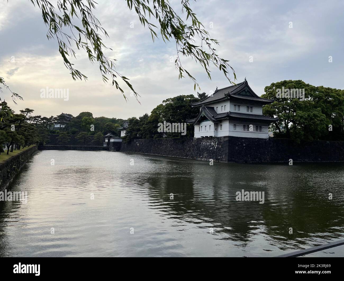 A Japanese style fort over water located in the Imperial Palace Tokyo ...