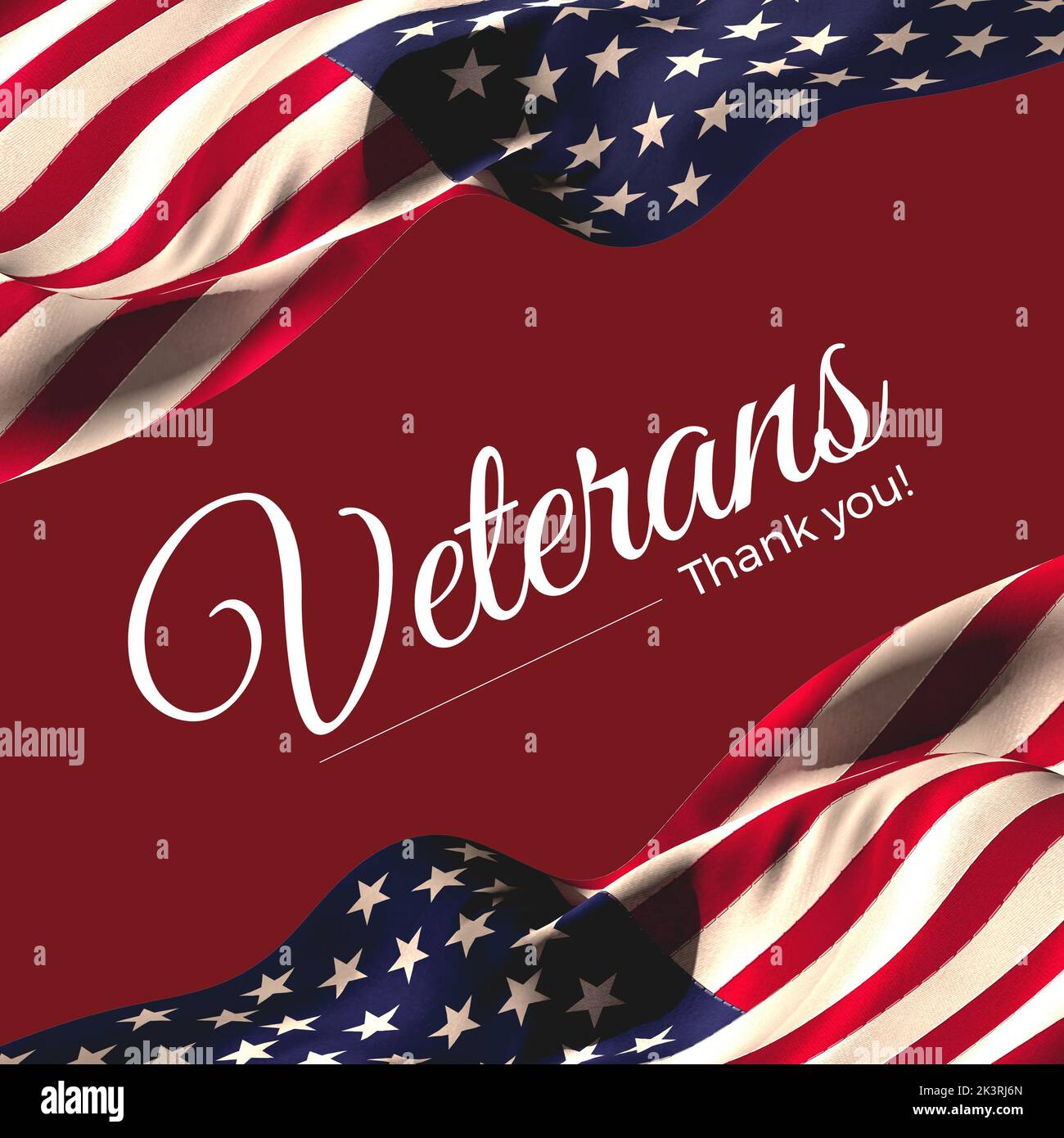 Composition of veterans day text with flag of united states of america ...