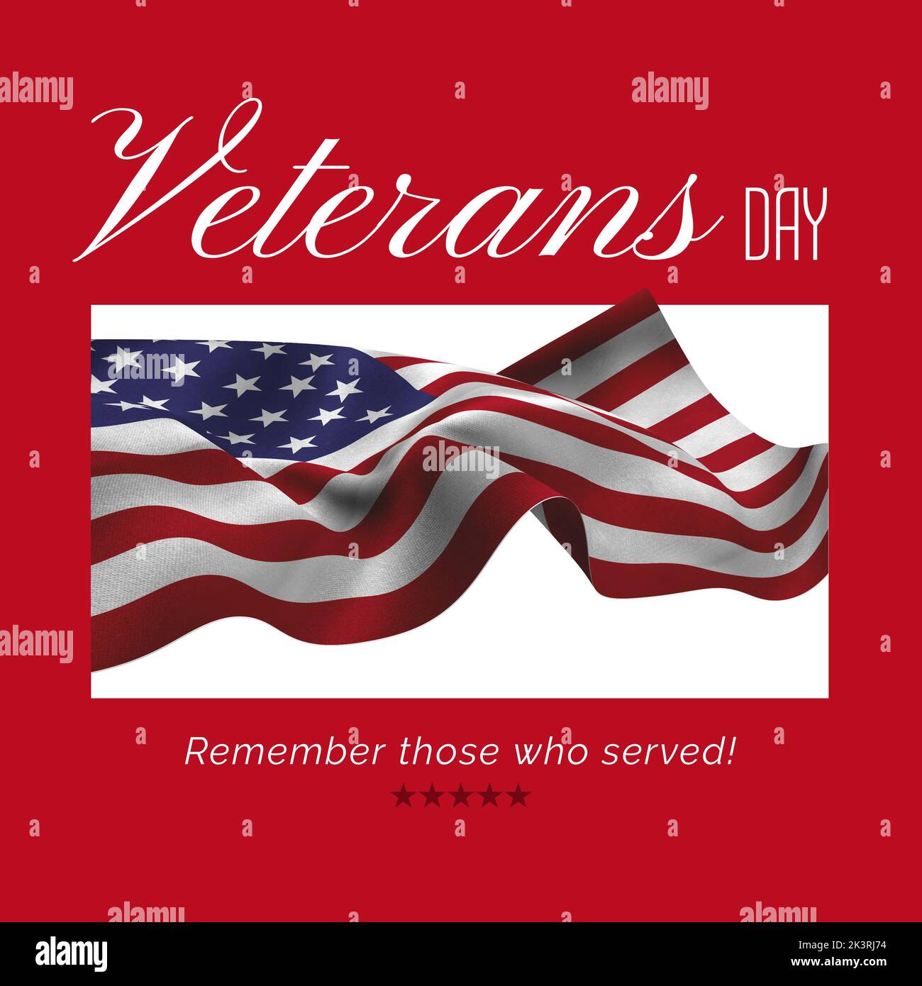 Composition of veterans day text with flag of united states of america ...