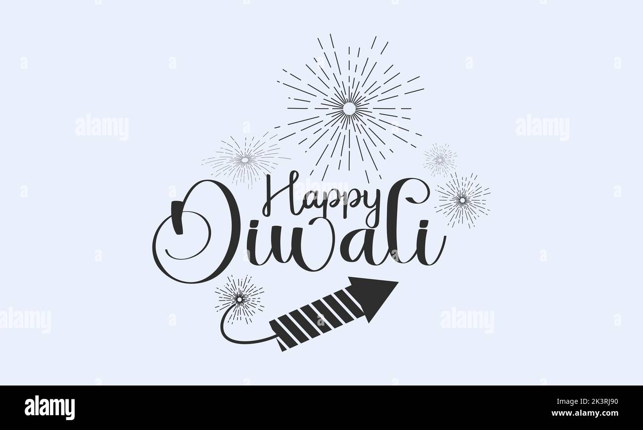 Calligraphy letter design concept of Happy Diwali/Deepavali with light ...