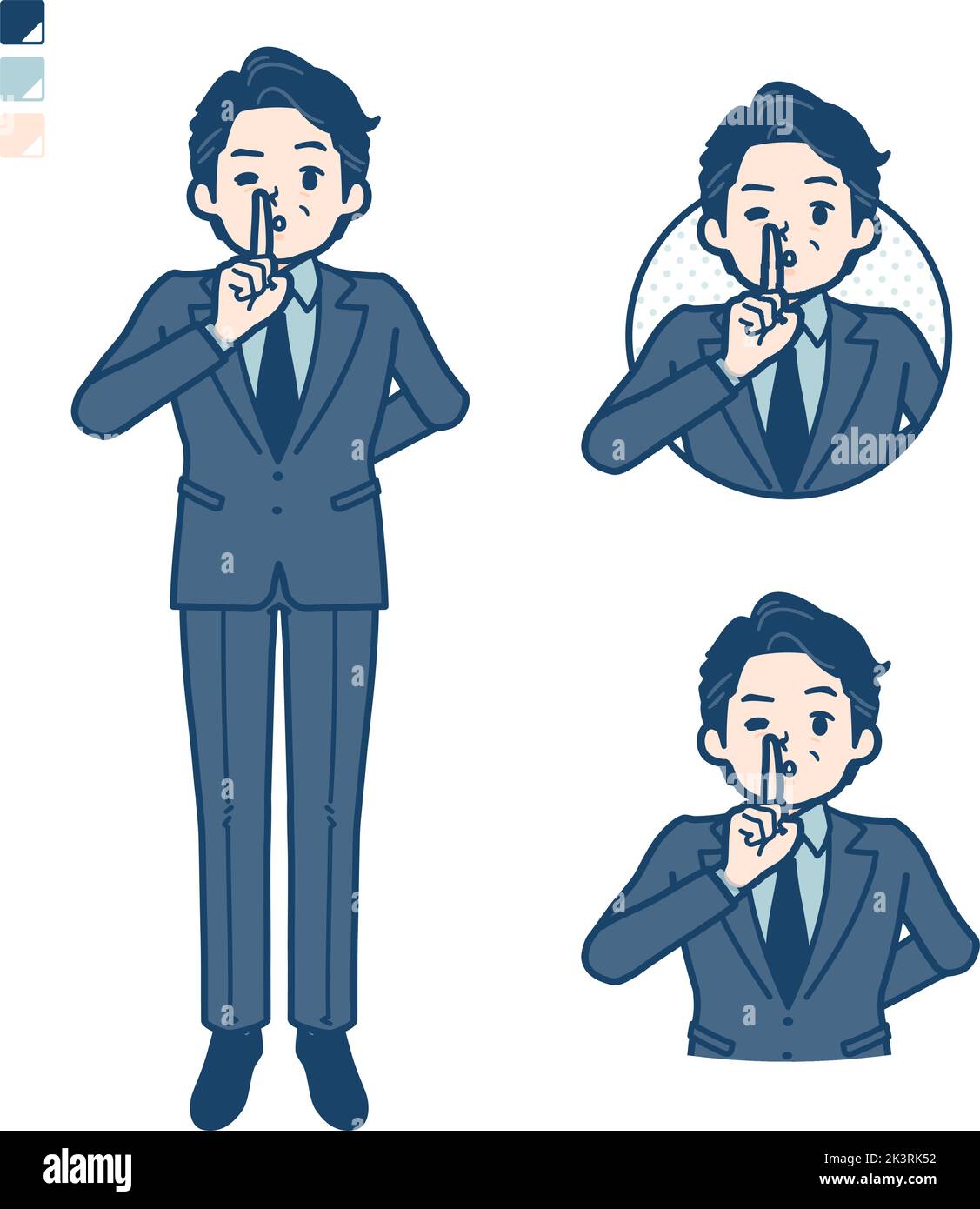 A middle age Businessman in a suit with be quiet hand sign images.It's ...