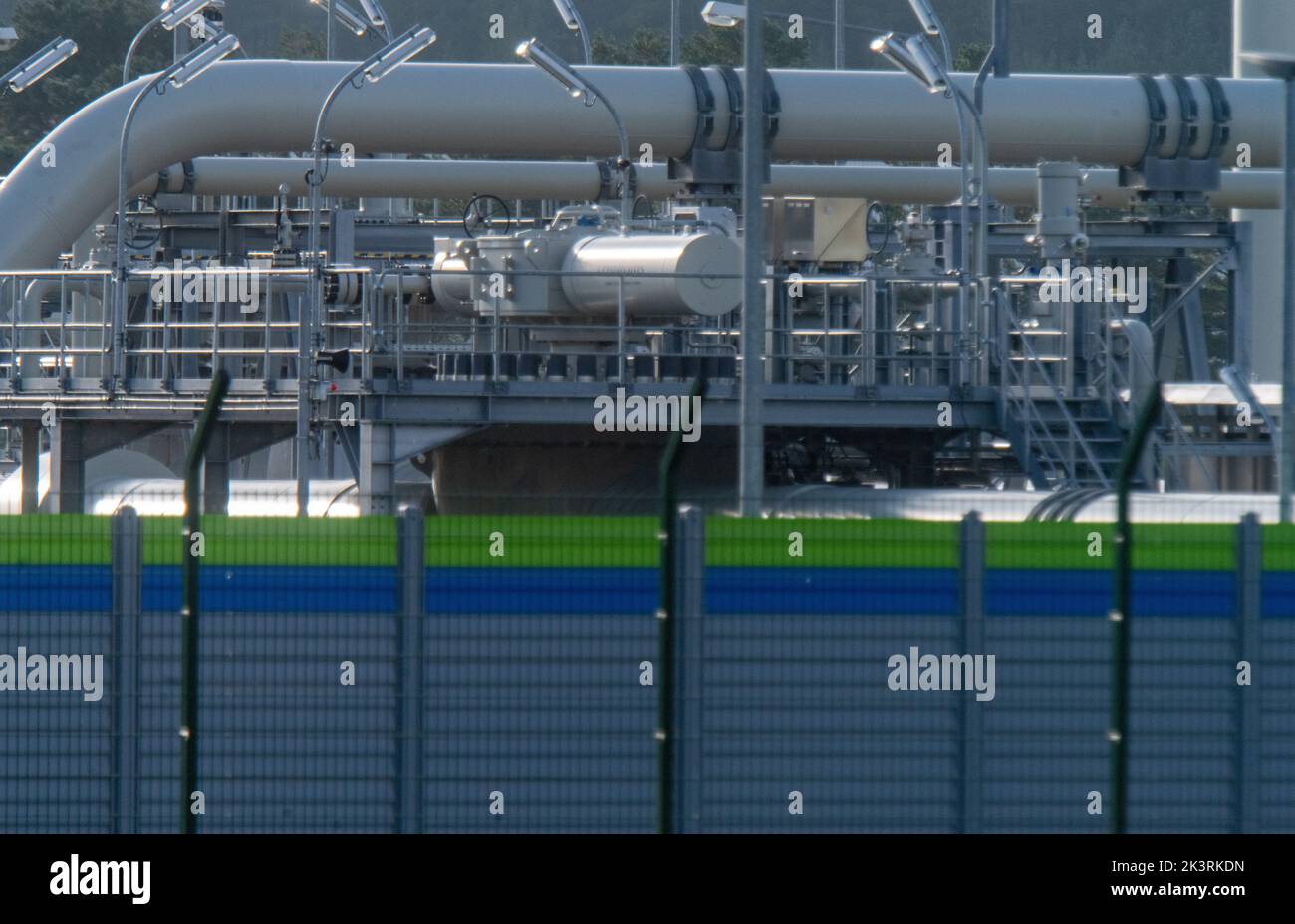 Lubmin, Germany. 28th Sep, 2022. Pipe systems and shut-off devices at ...