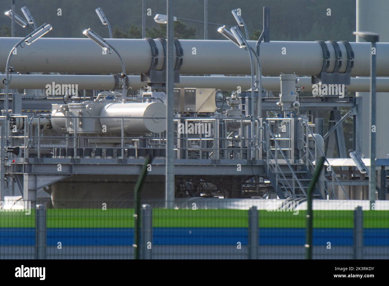 Lubmin, Germany. 28th Sep, 2022. Pipe systems and shut-off devices at ...