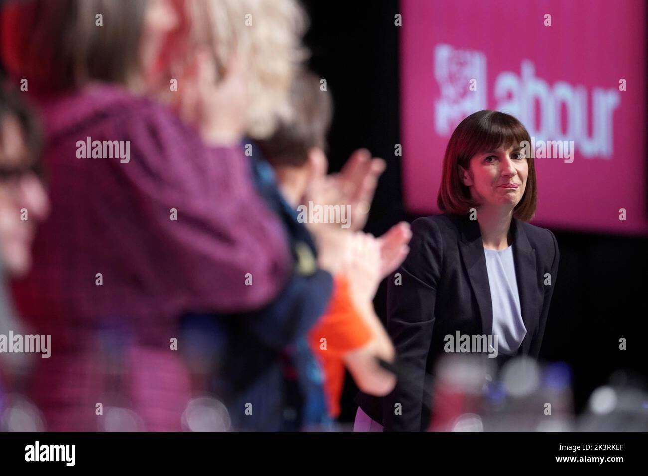 Shadow Education Secretary Bridget Phillipson is congratulated after ...