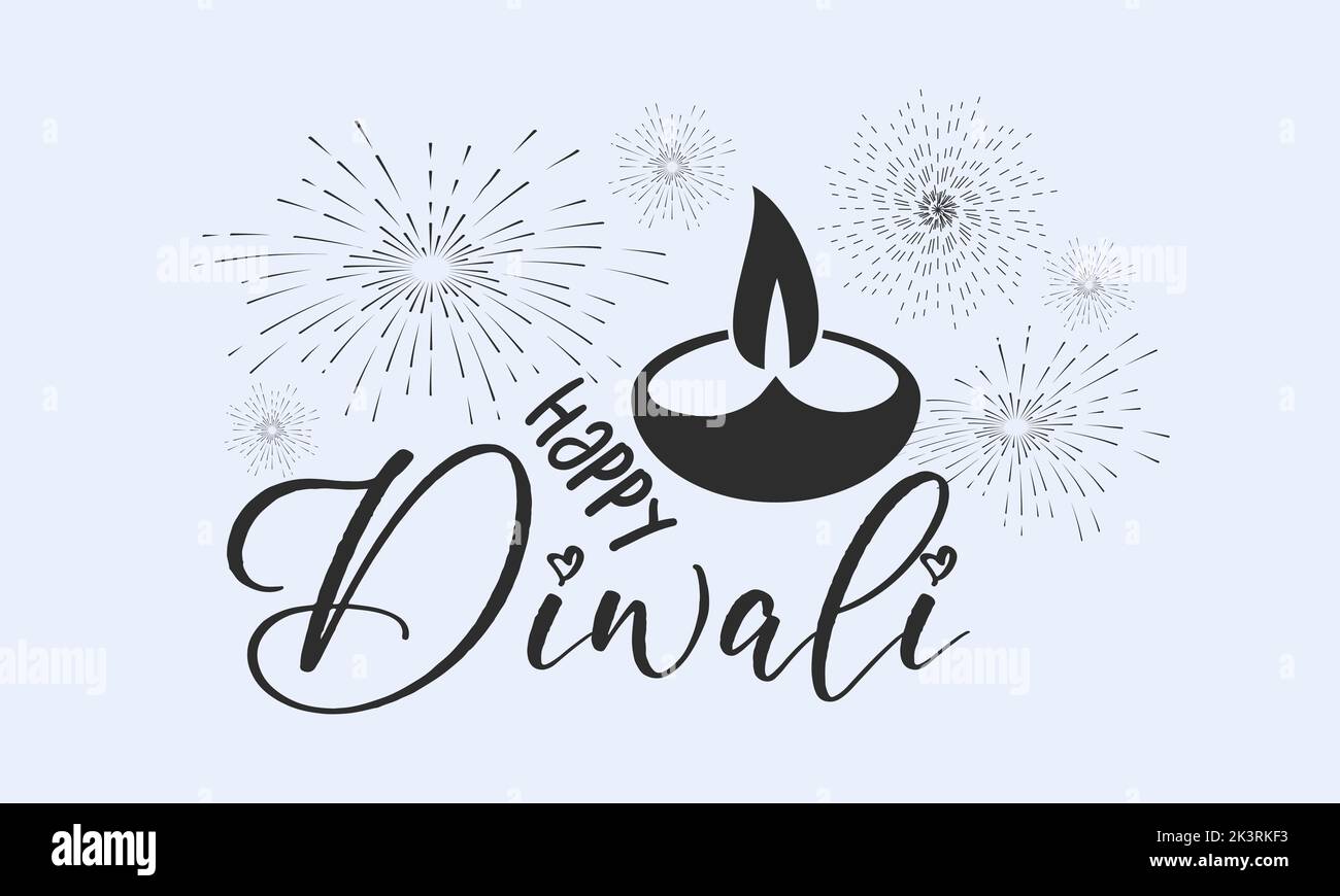 Happy Diwali/Deepavali Calligraphy letter design concept. Festival ...