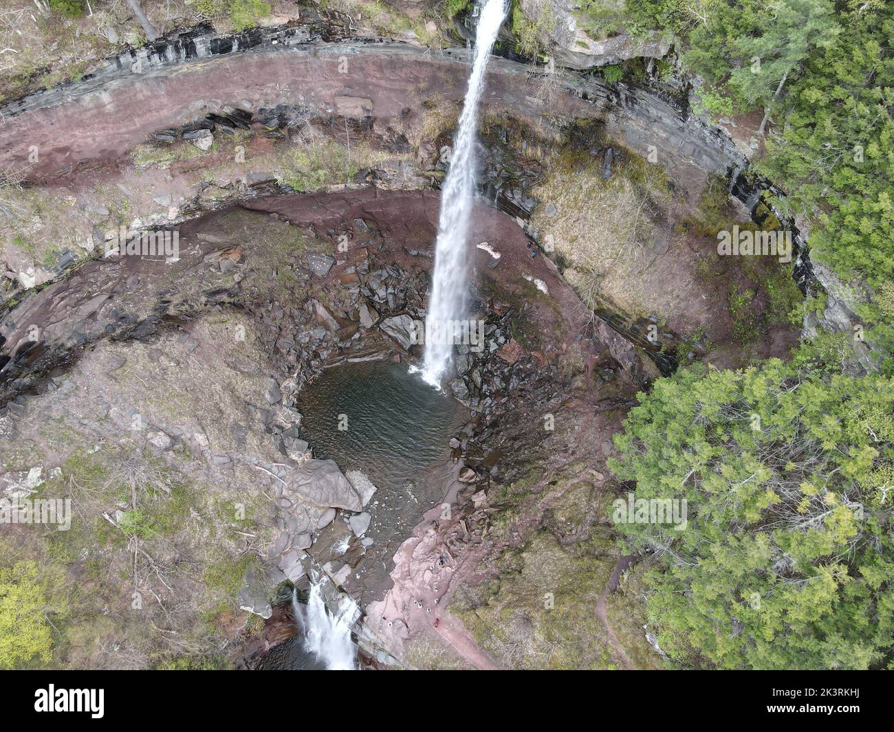 A bird's eye view of the beautiful Kaaterskill Falls in Hunter, New ...