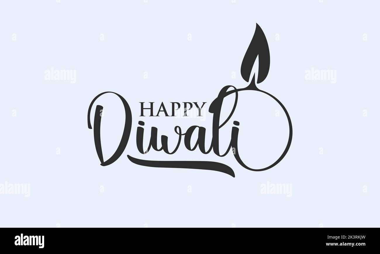 Happy Diwali/Deepavali Calligraphy letter design concept. Festival ...