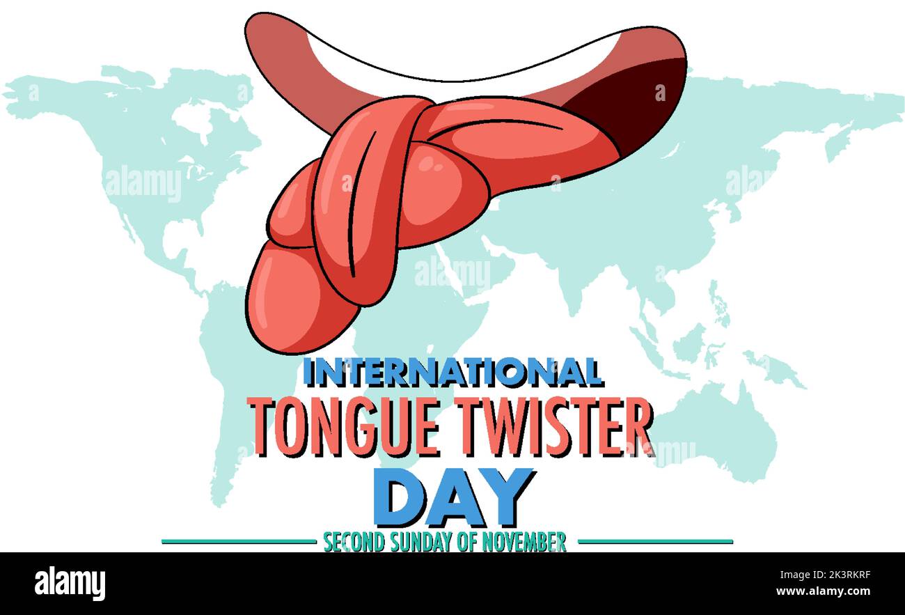 International Tongue Twister Day Banner Design illustration Stock ...
