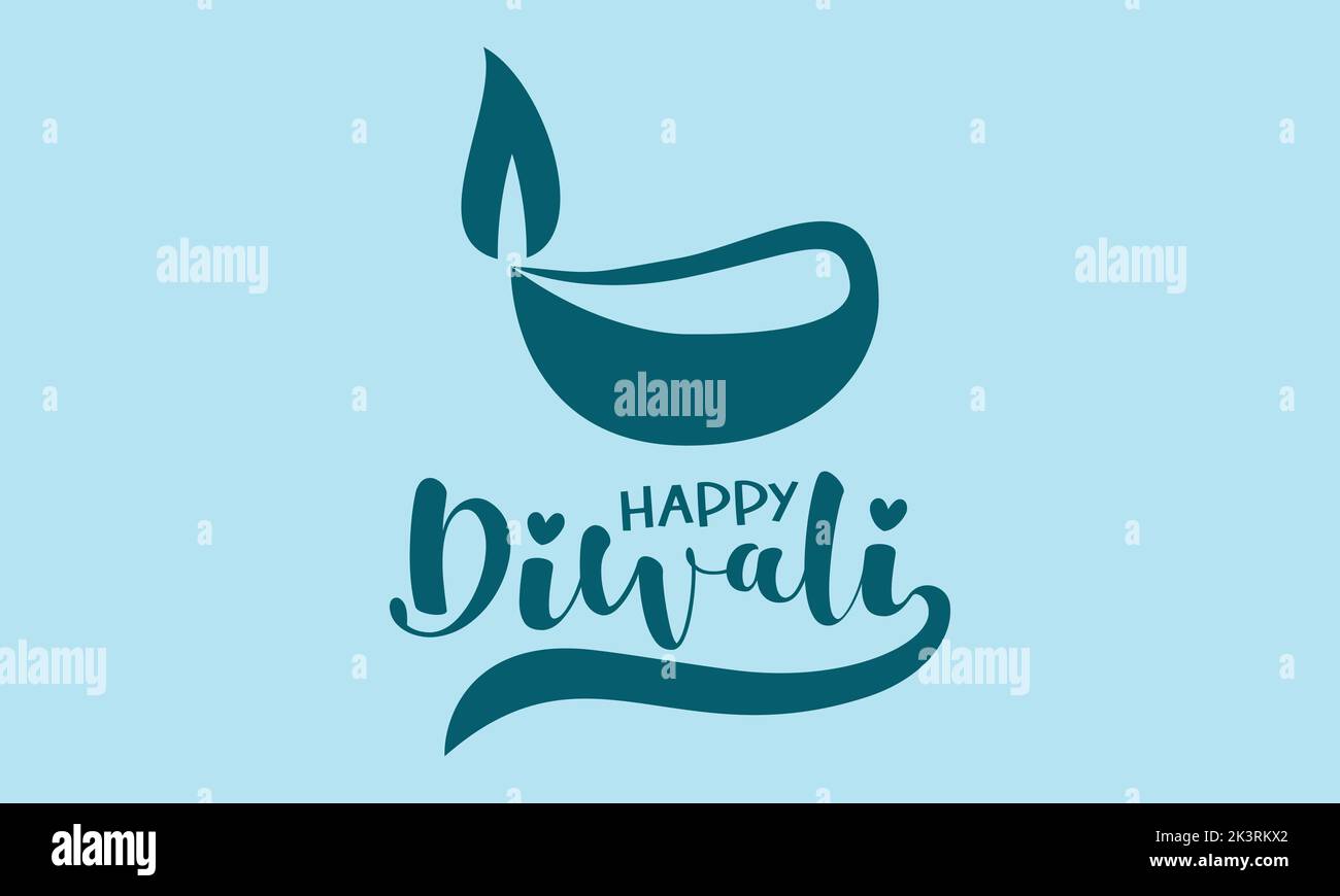 Calligraphy letter design concept of Happy Diwali/Deepavali with light ...