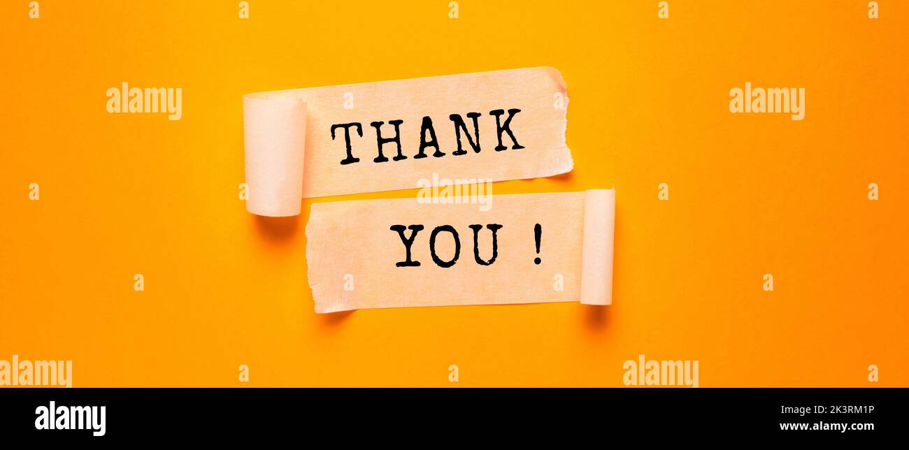 Close up conceptual shot of a idea showing Thank You Stock Photo - Alamy