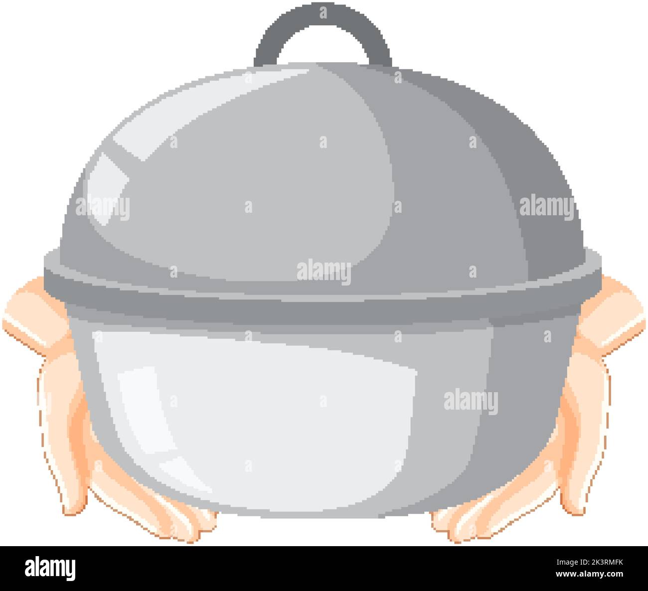 Stainless steel pot element isolated illustration Stock Vector Image ...