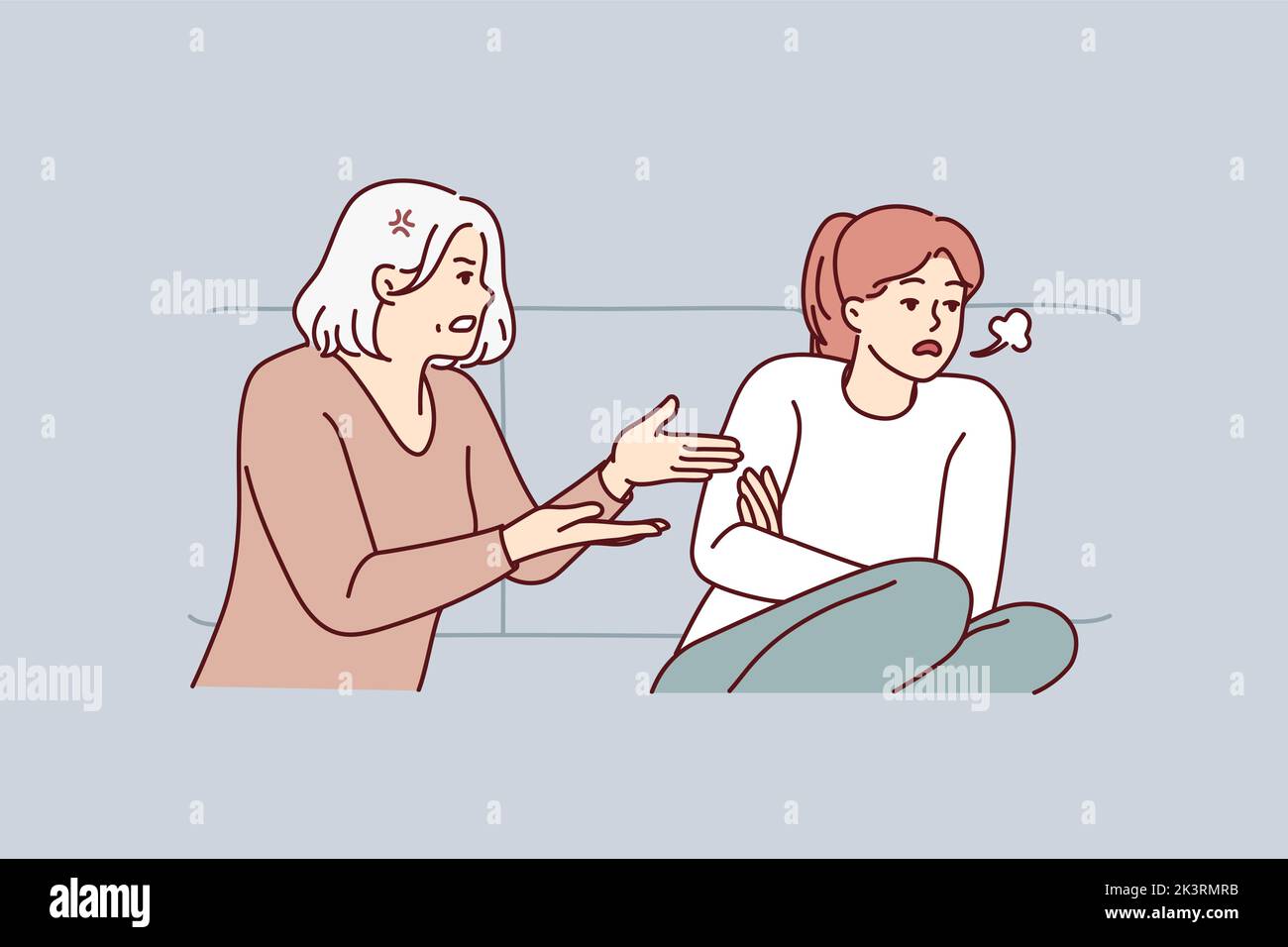 Daughter and elderly mother argue Stock Vector Images - Alamy