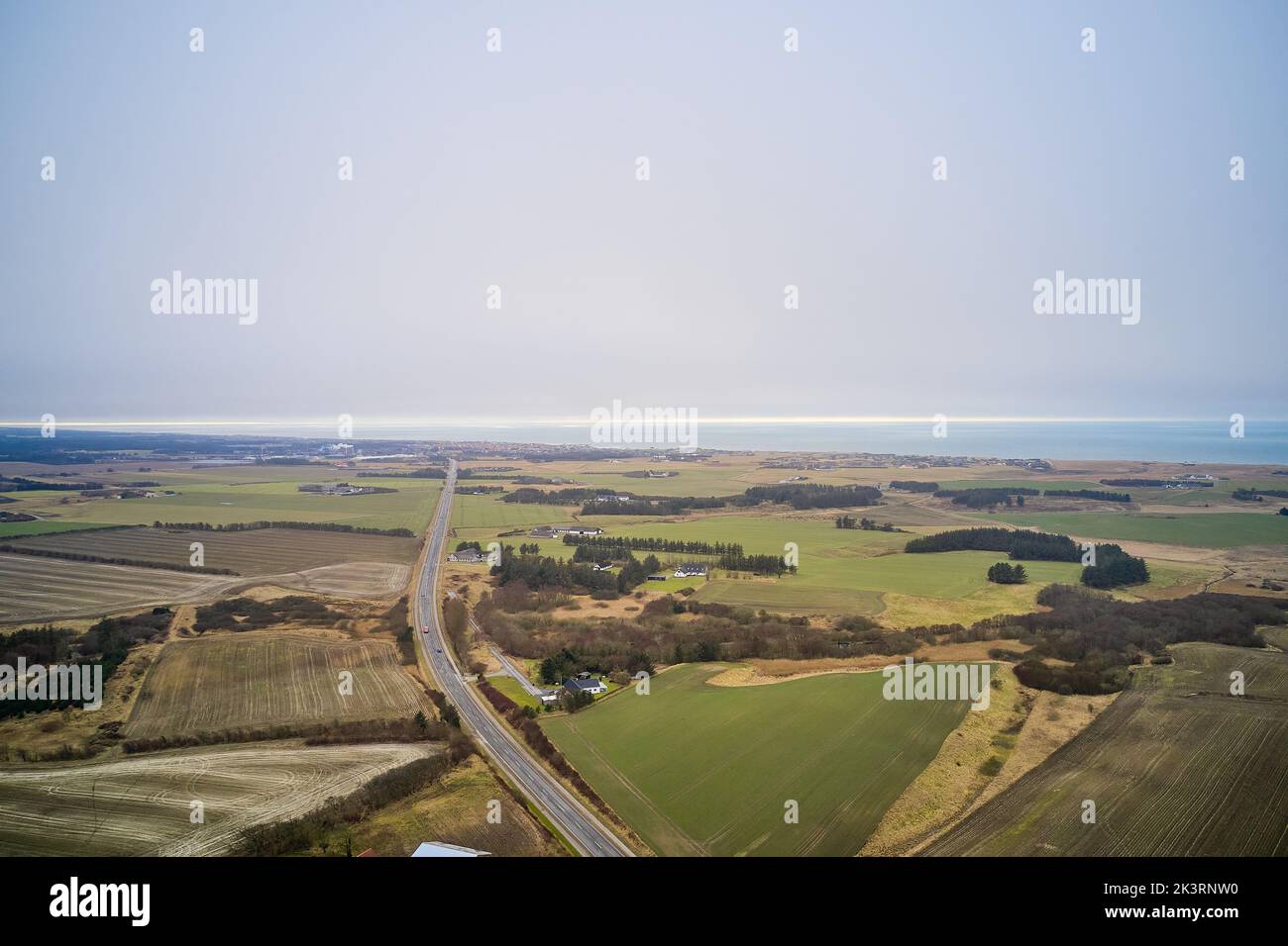 long road going to the beach in denmark Stock Photo - Alamy