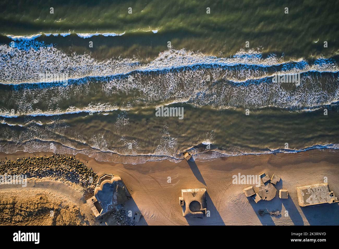 drone view from beach waves in denmark Stock Photo - Alamy