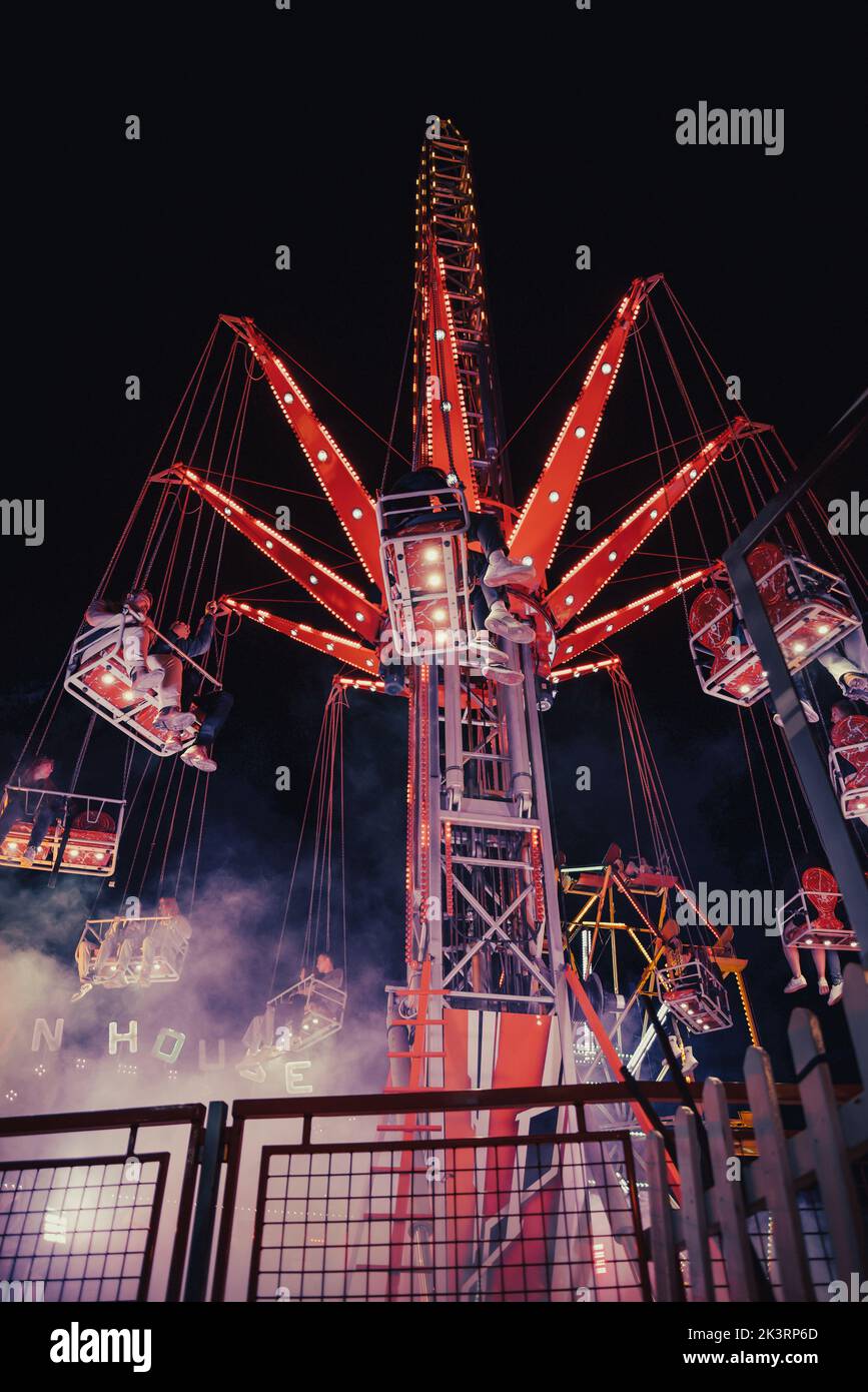 Funfair, Barnstaple, Devon UK September 12th 2022, Amusements and ...