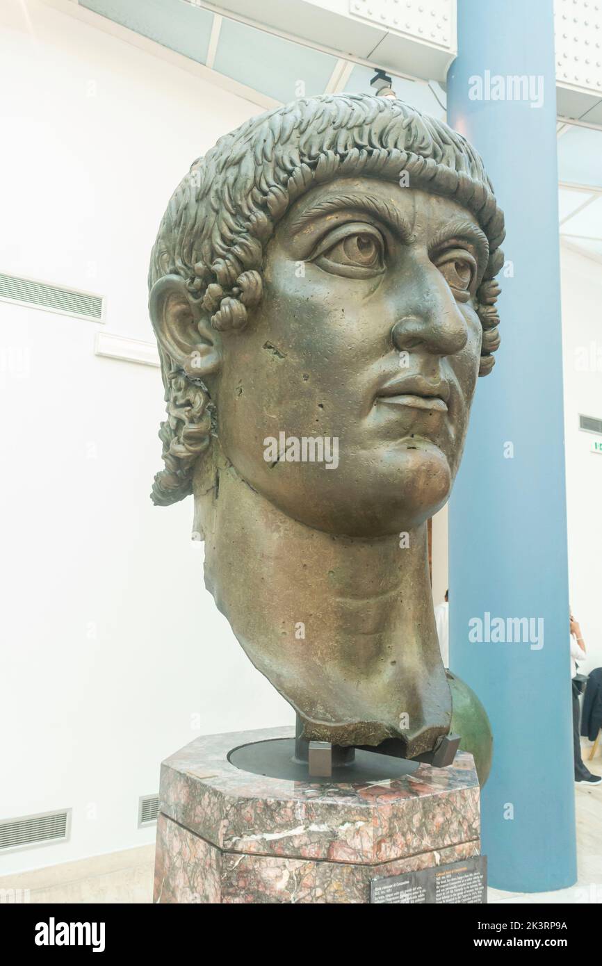 Capitoline Museums, Rome Italy - Bronze Head of colossus of Constantine ...