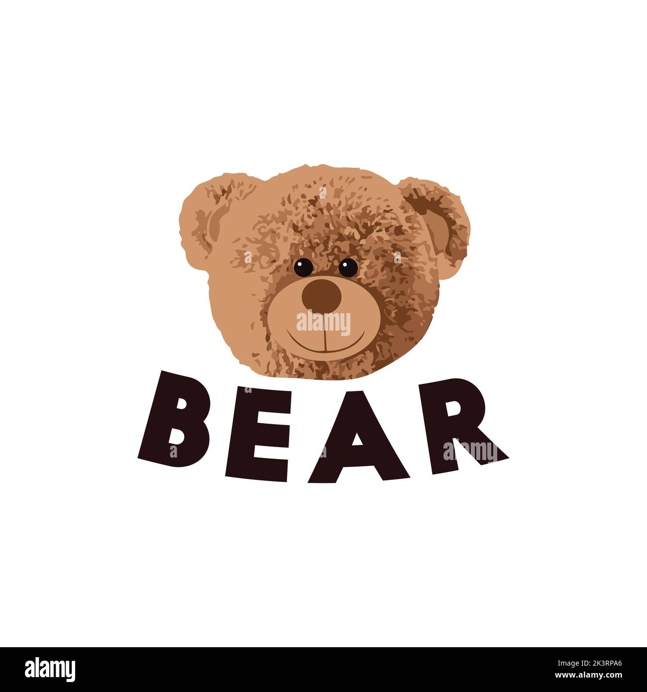 Brown bear doll slogan vector illustration.Funny bear Stock Vector ...