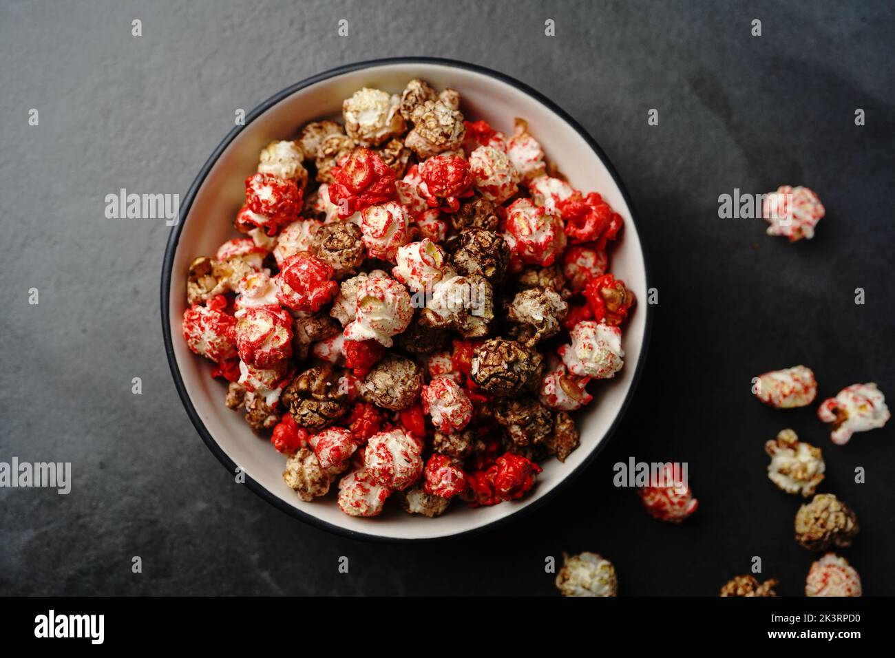 Multi colored kettle corn popcorn, selective focus Stock Photo - Alamy