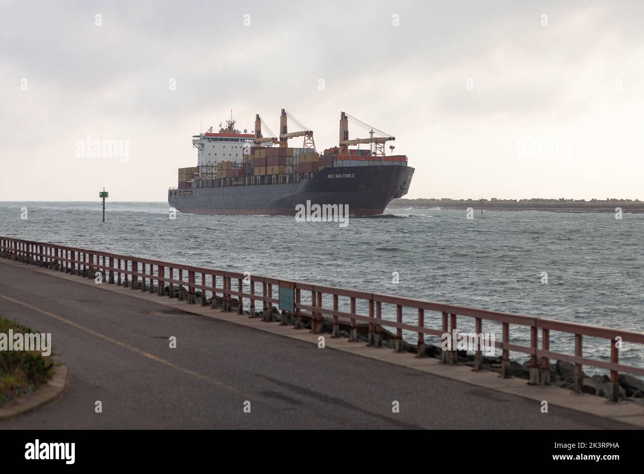 Container ship entering Durban Harbor on a Spring morning in 2022 Stock ...