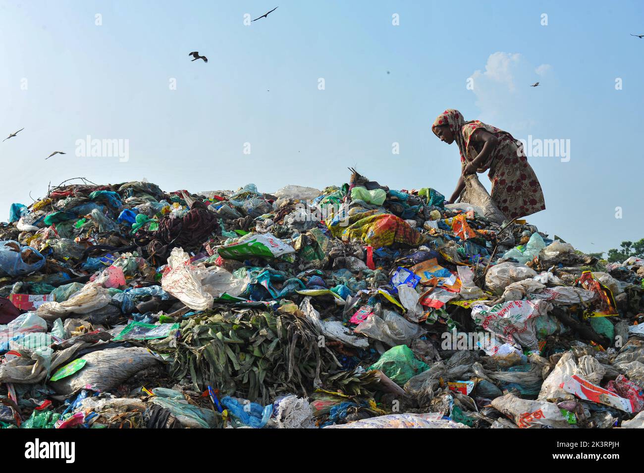 Sylhet, Bangladesh. 27th Sep, 2022. Pickers collect waste that can be ...