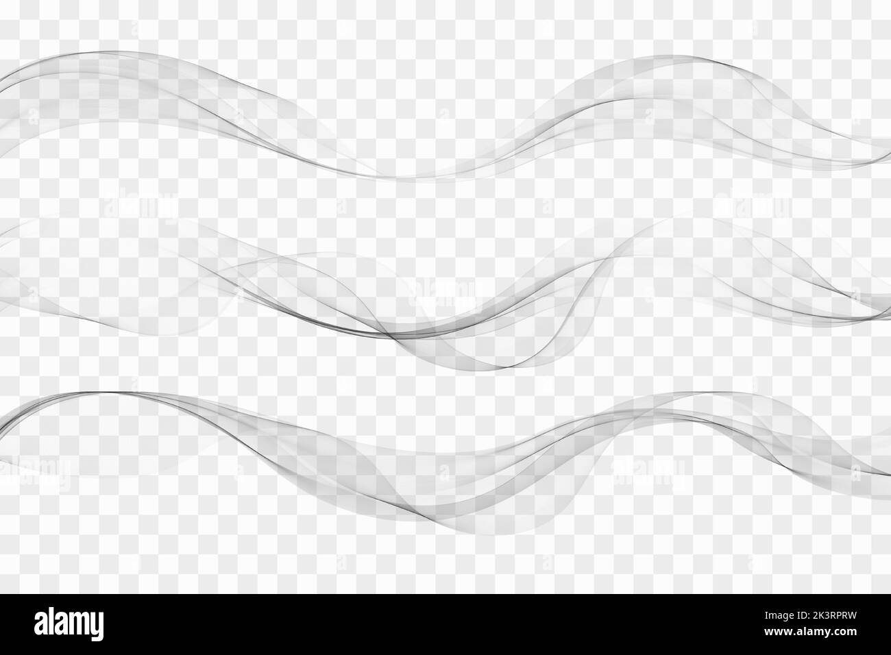 Three gray transparent abstract waves, vector design element Stock ...