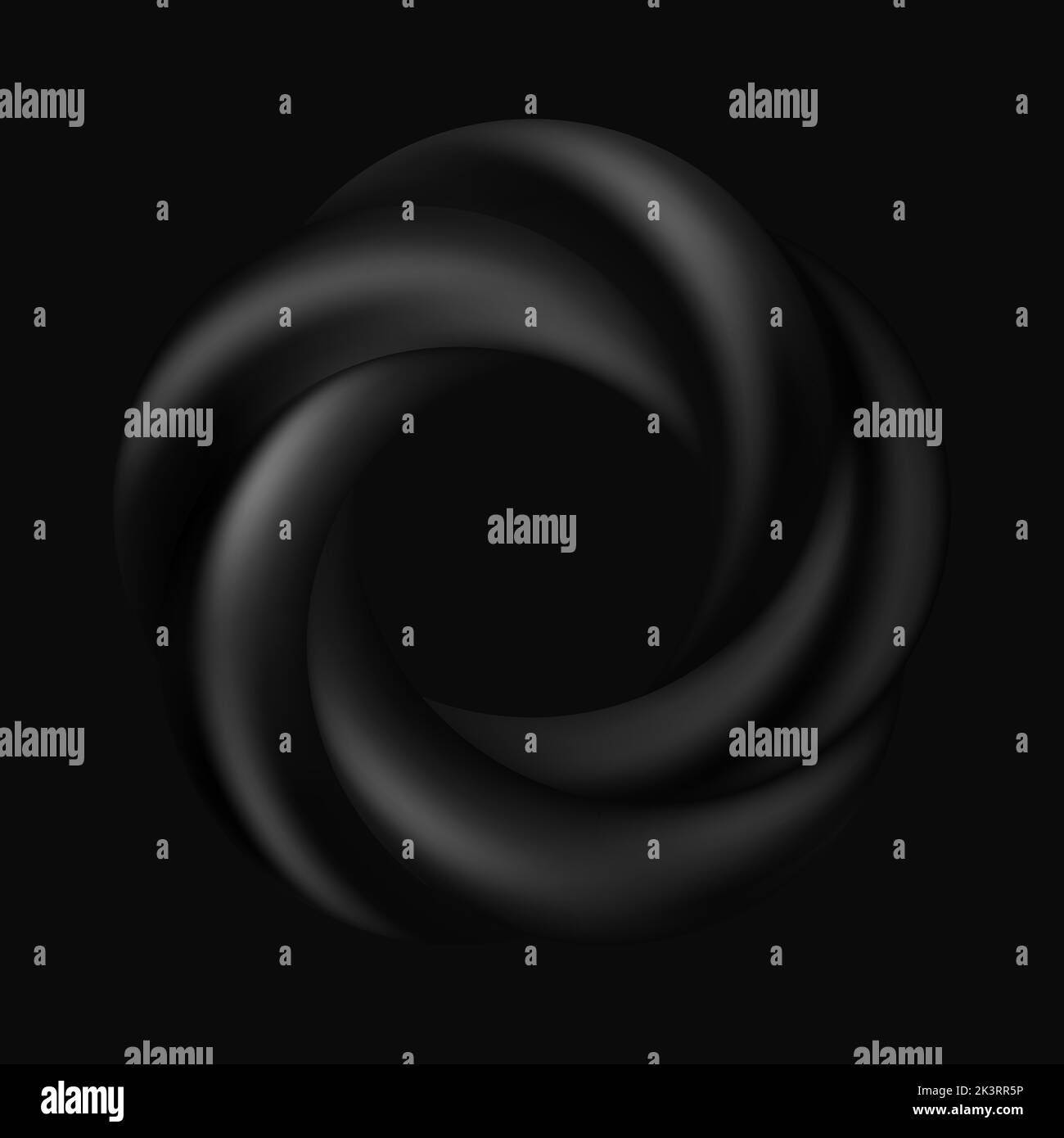 Black radial shapes, circle frame, swirl. Abstract design element ...