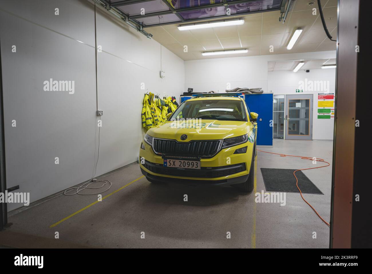 Out-of-hours-services (Legevakt) car and uniform, Norway Stock Photo ...