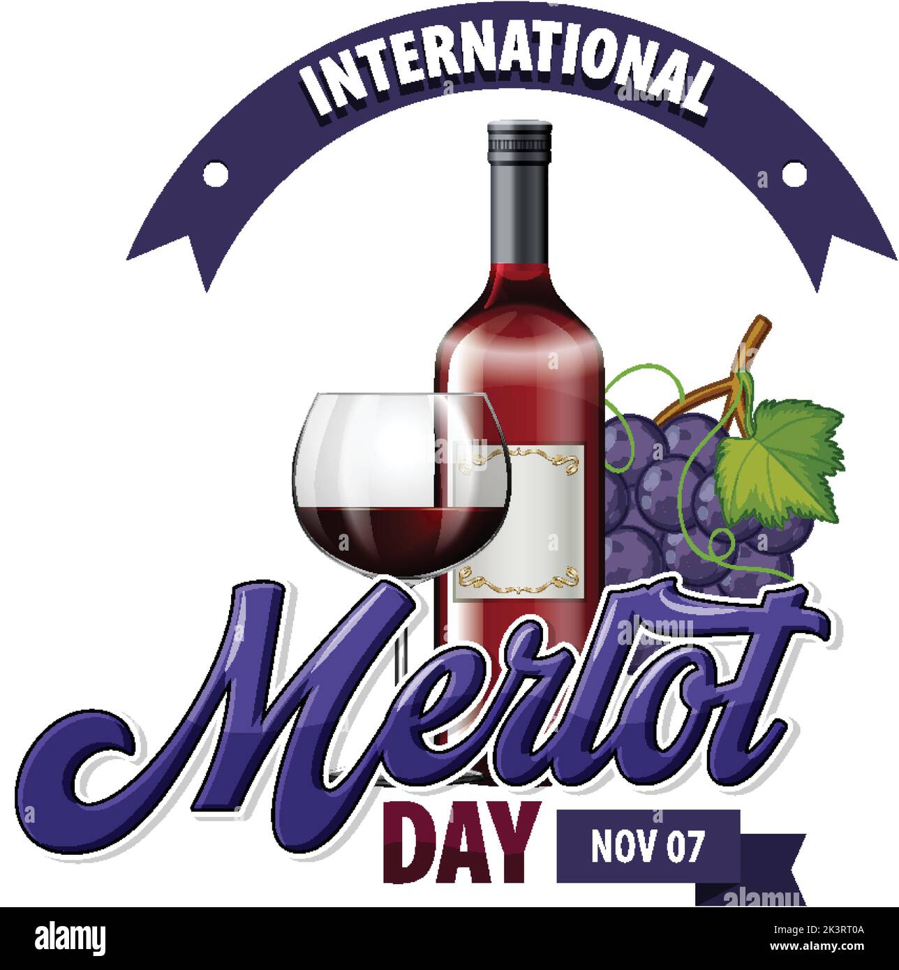 International Merlot Day Logo Design illustration Stock Vector Image ...