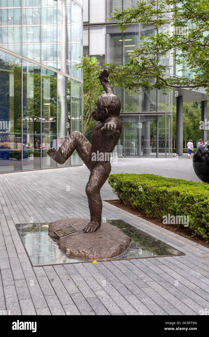 Statue of chimpanzee dancing by gillie and marc hi-res stock ...