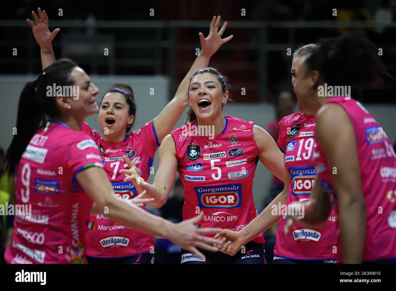 ISTANBUL, TURKEY - FEBRUARY 02, 2022: Igor Gorgonzola Novara players ...