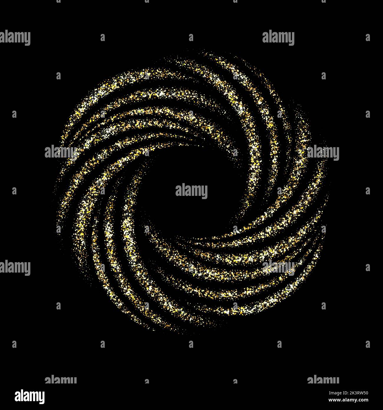 Black background with gold swirl glitter particles.Abstract background ...