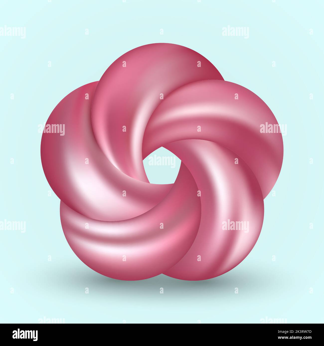 Pink radial shapes, round frame, swirl. Abstract design element ...
