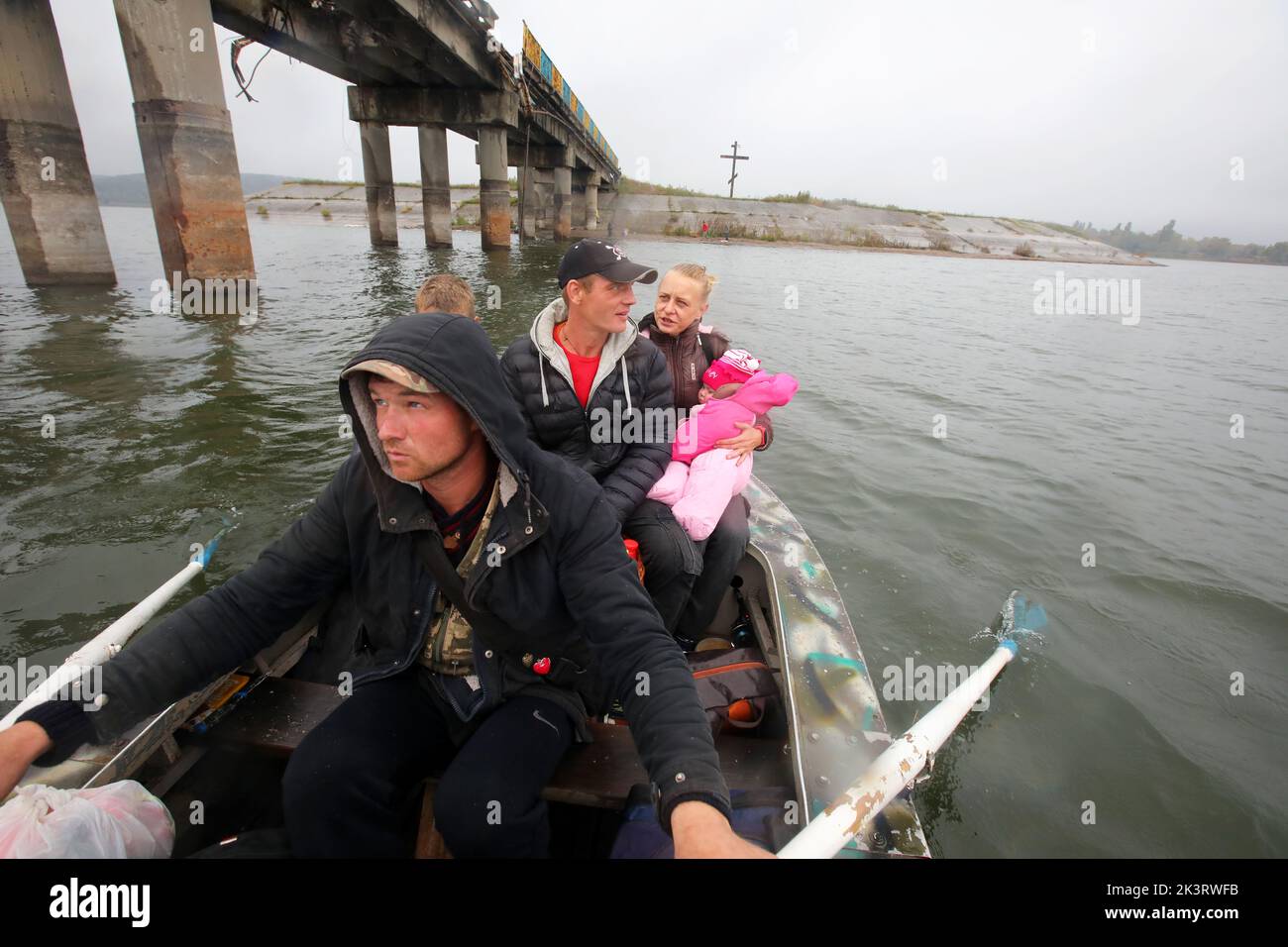 KHARKIV REGION, UKRAINE - SEPTEMBER 27, 2022 - Staryi Saltiv residents ...