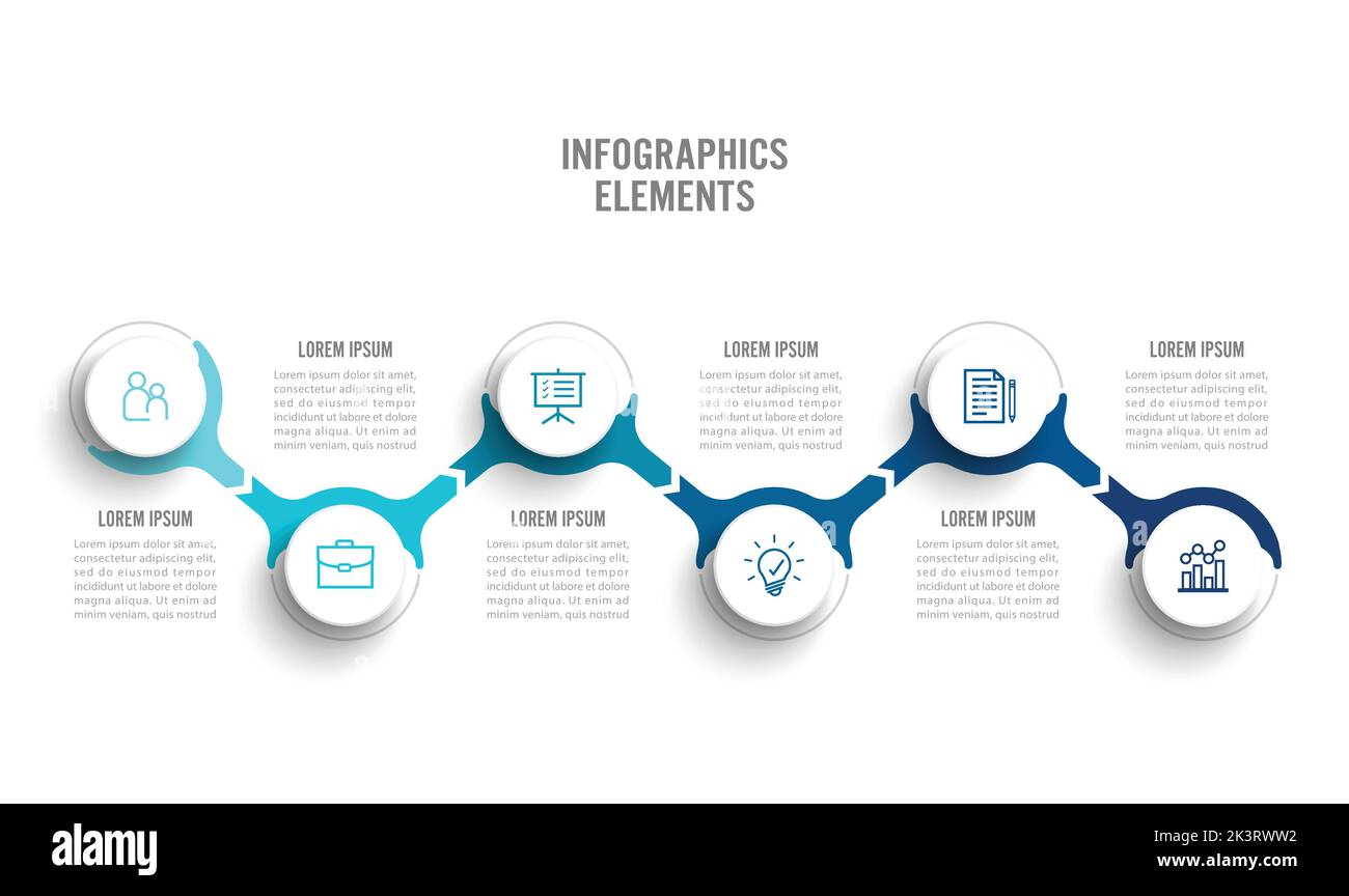 Abstract elements of graph infographic template with label, integrated ...