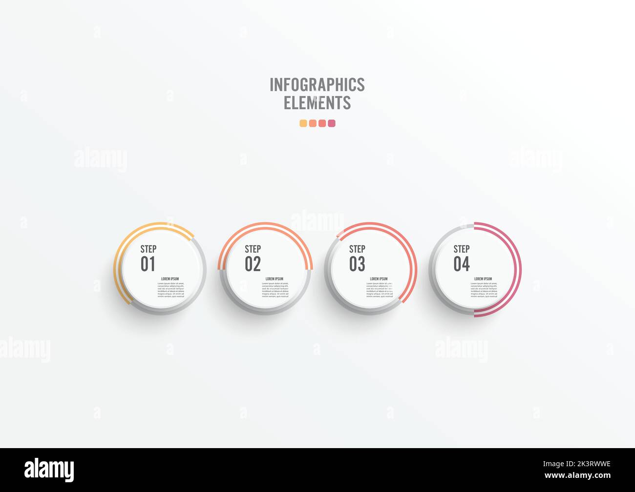 Template timeline infographic colored horizontal numbered for four ...