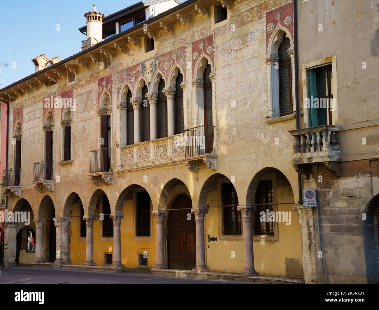 Exterior of historic buildings in Vicenza, Veneto, Italy Stock Photo ...