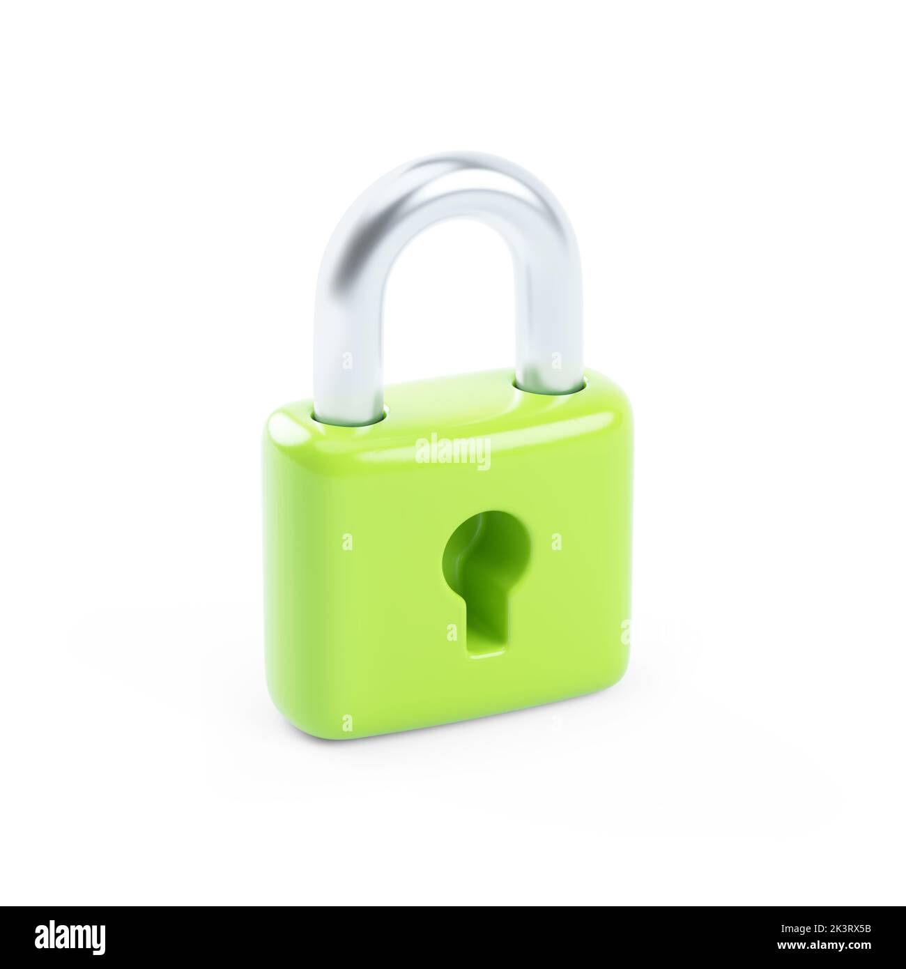 3d illustration of green padlock, isolated on white background Stock ...