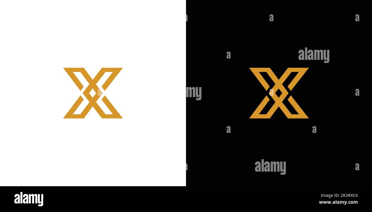 An illustration of a black and white logo with x sign Stock Vector ...