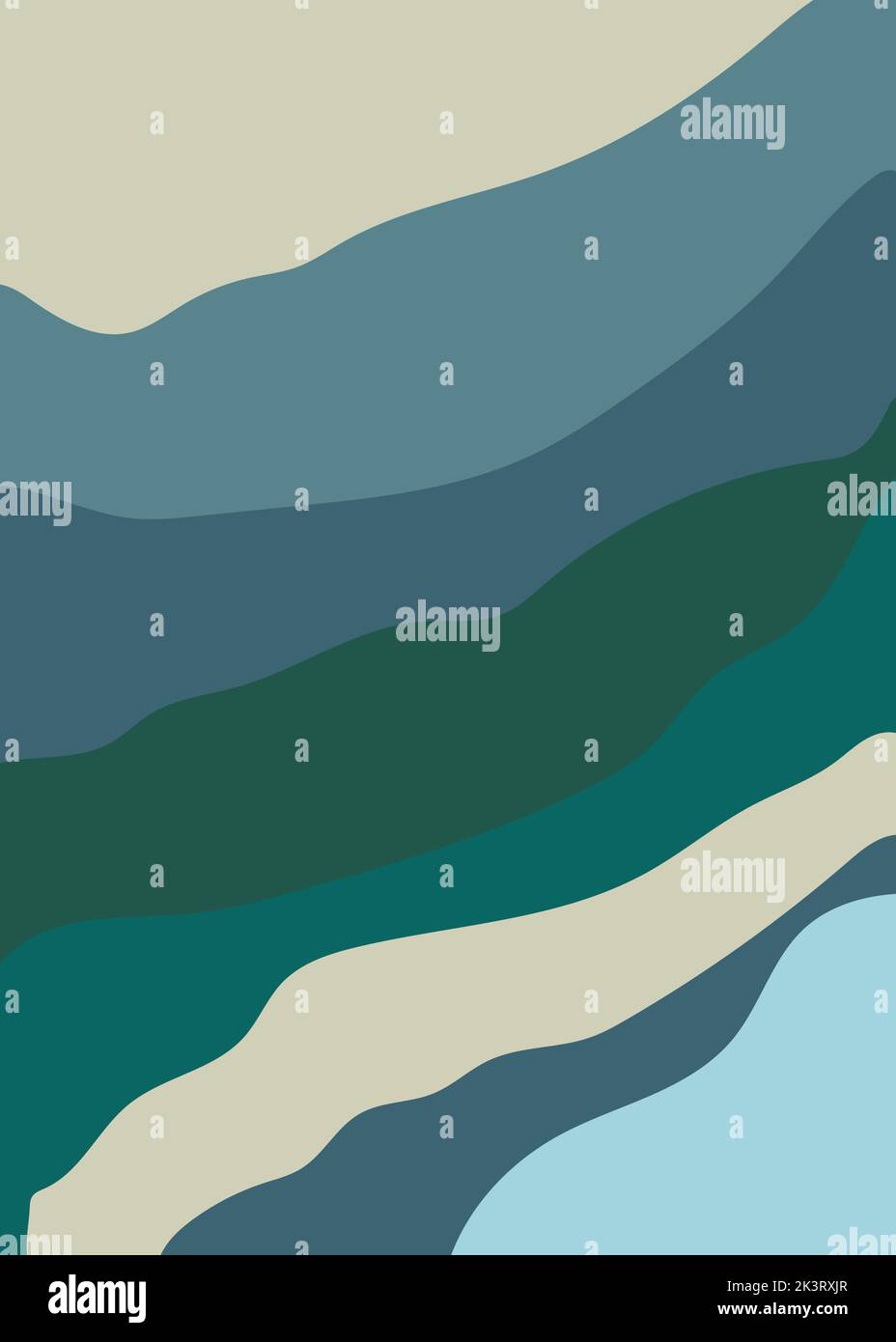 Landscape background in banner style. Geometric template with wavy ...