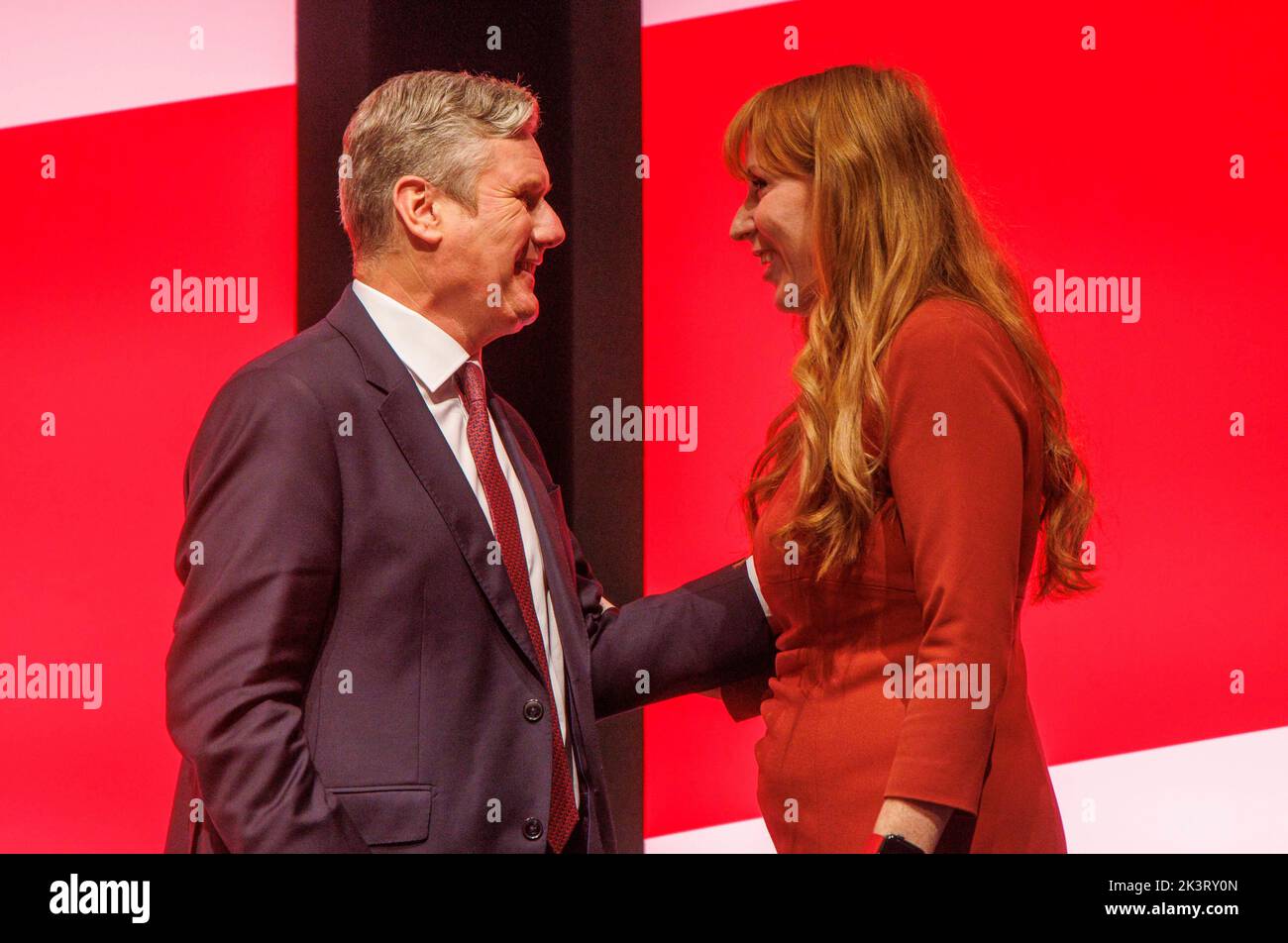 Liverpool, UK. 28th Sep, 2022. Keir Starmer congratulates Angela Rayner ...